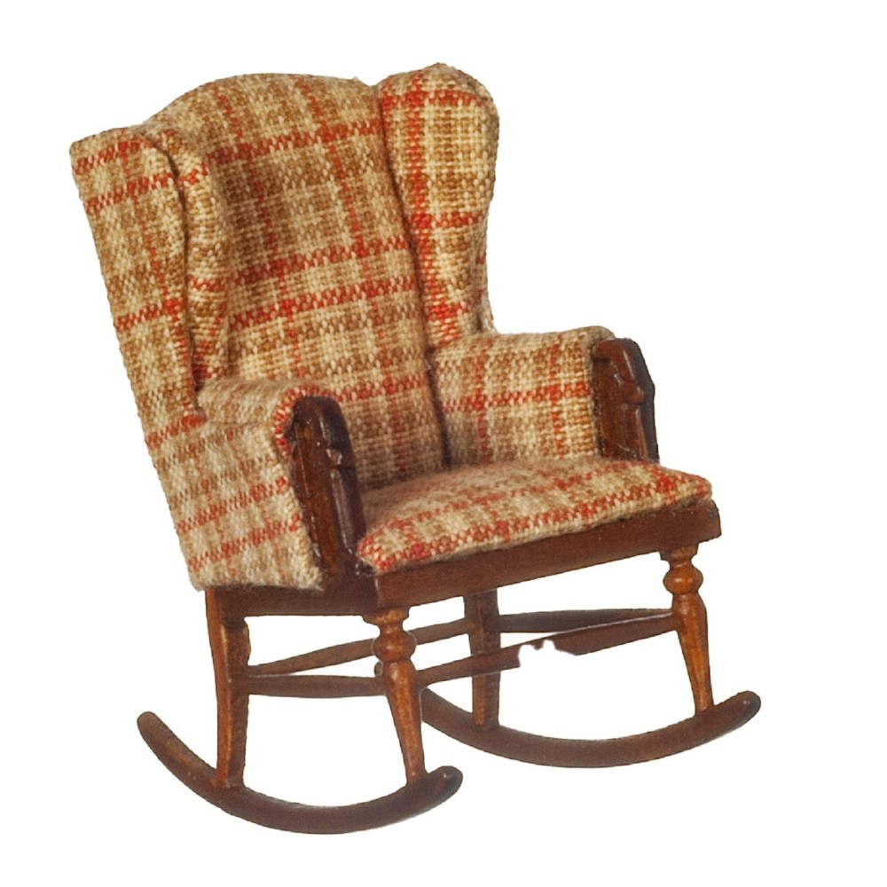 Dolls House Victorian Rocking Chair Walnut 1:24 Half Inch JBM Nursery ...