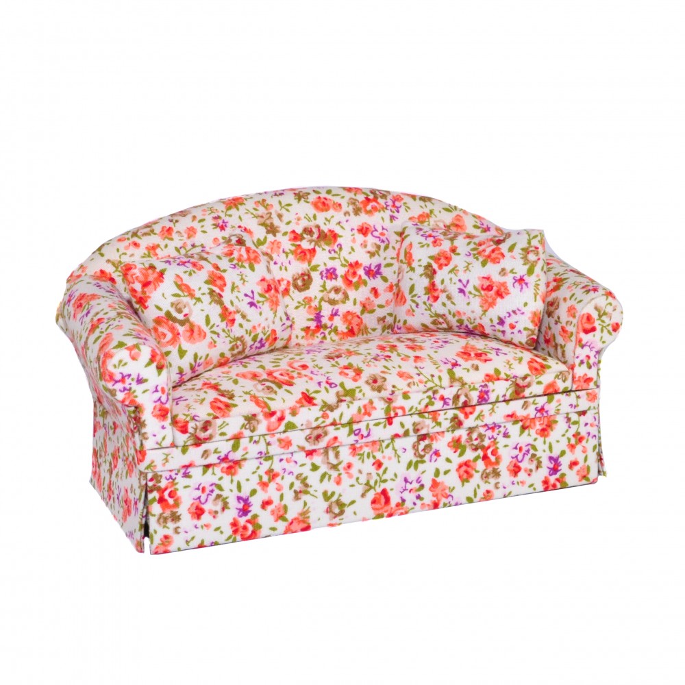 Dolls House Floral Sofa Country Cottage Chintz Miniature Living Room ...