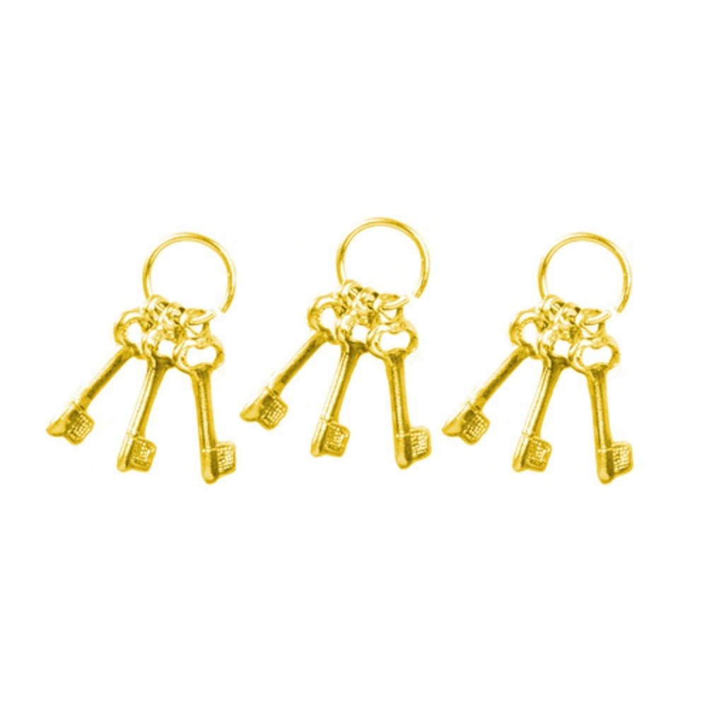 Dolls House Key Ring Bunch of Gold Keys Miniature 1:12 Scale Accessory ...